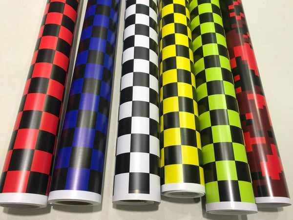 New Black And Red Chequered Car Vinyl Wrap | Skywrap UK
